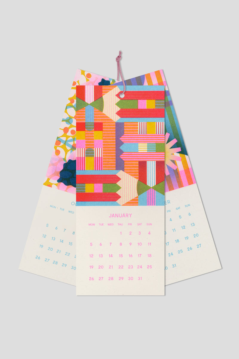 Mini 2026 Risograph Calendar | Handmade by RISOTTO, Glasgow