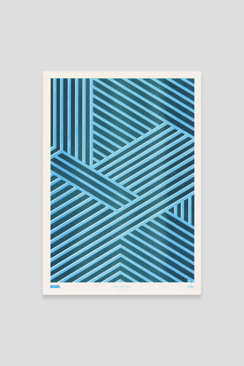September A3 Risograph Print | Calendar Art | RISOTTO